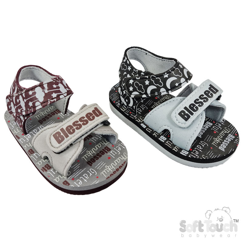 BLESSED PRINT SANDALS (15 to 24 Months) (PK6) E40 – www.kidswholesale.co.uk