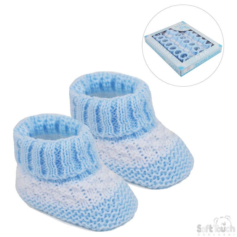 ACRYLIC BABY BOOTEES WITH STRIPE : S437-B – www.kidswholesale.co.uk